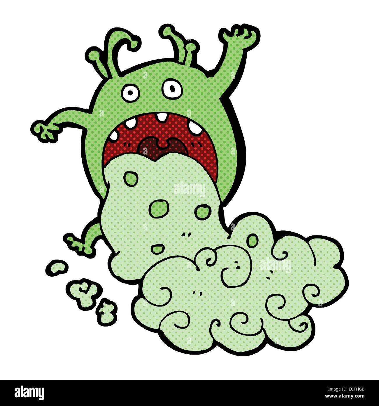 retro comic book style cartoon gross monster being sick Stock Vector ...