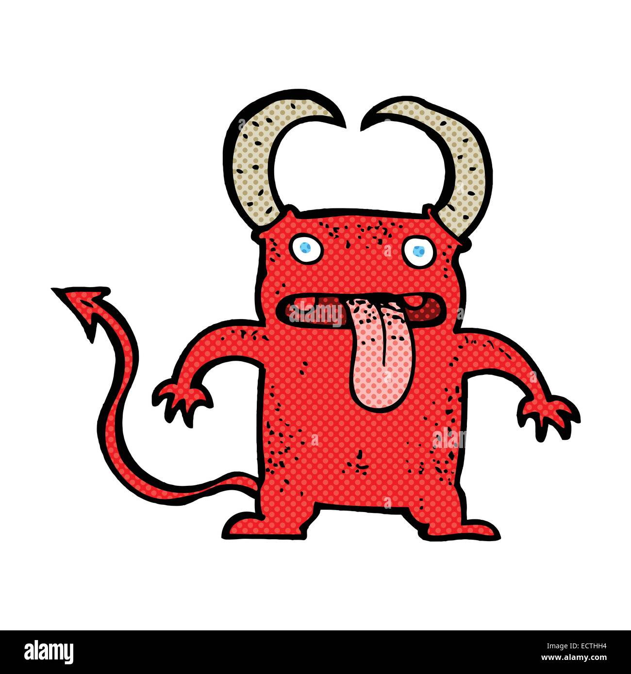 retro comic book style cartoon little devil Stock Vector Image & Art ...