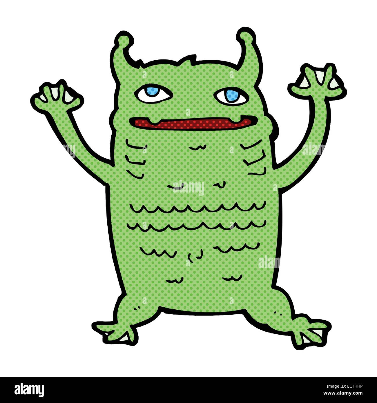 retro comic book style cartoon little monster Stock Vector Image & Art ...