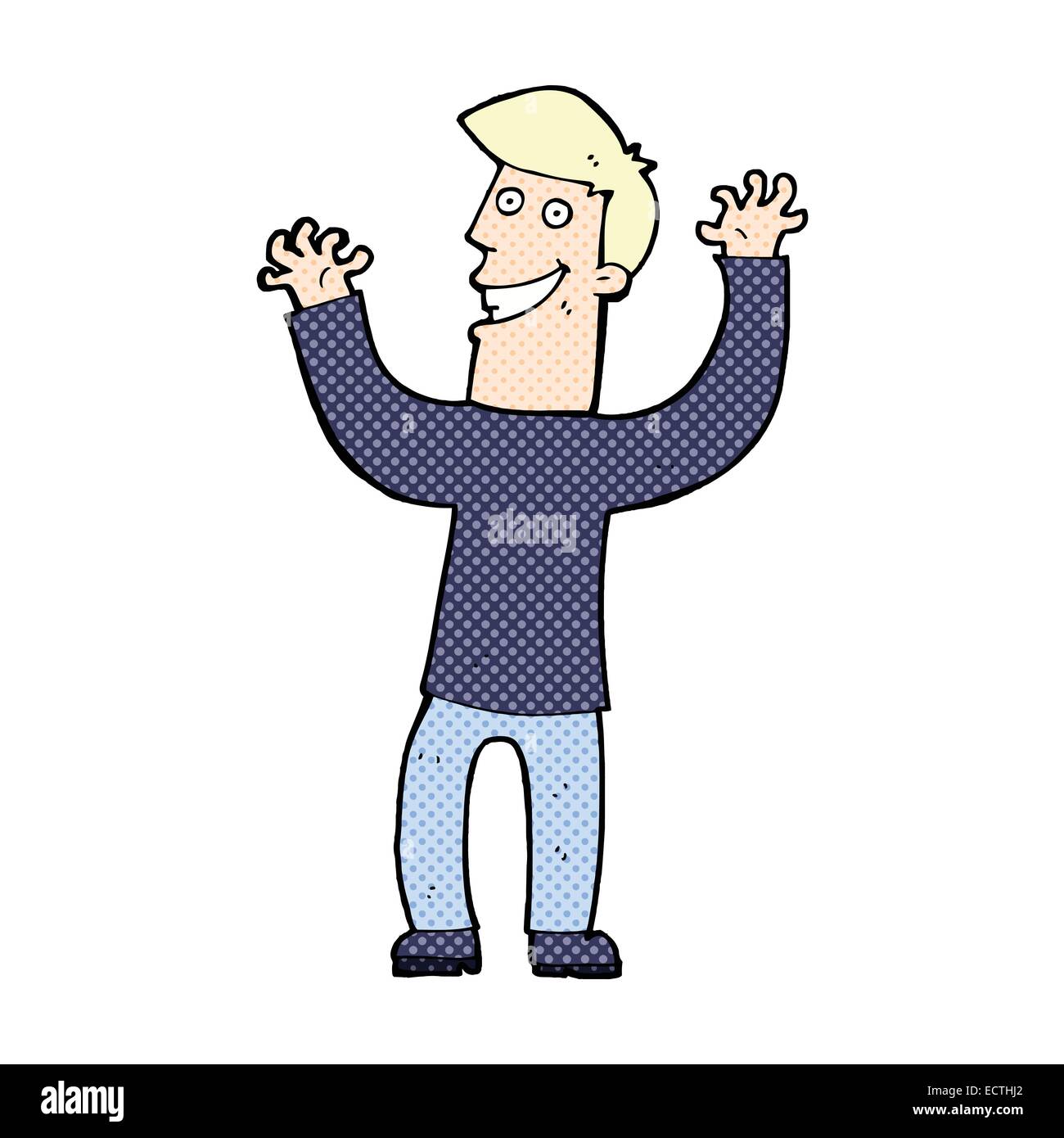 retro comic book style cartoon excited man Stock Vector Image & Art - Alamy