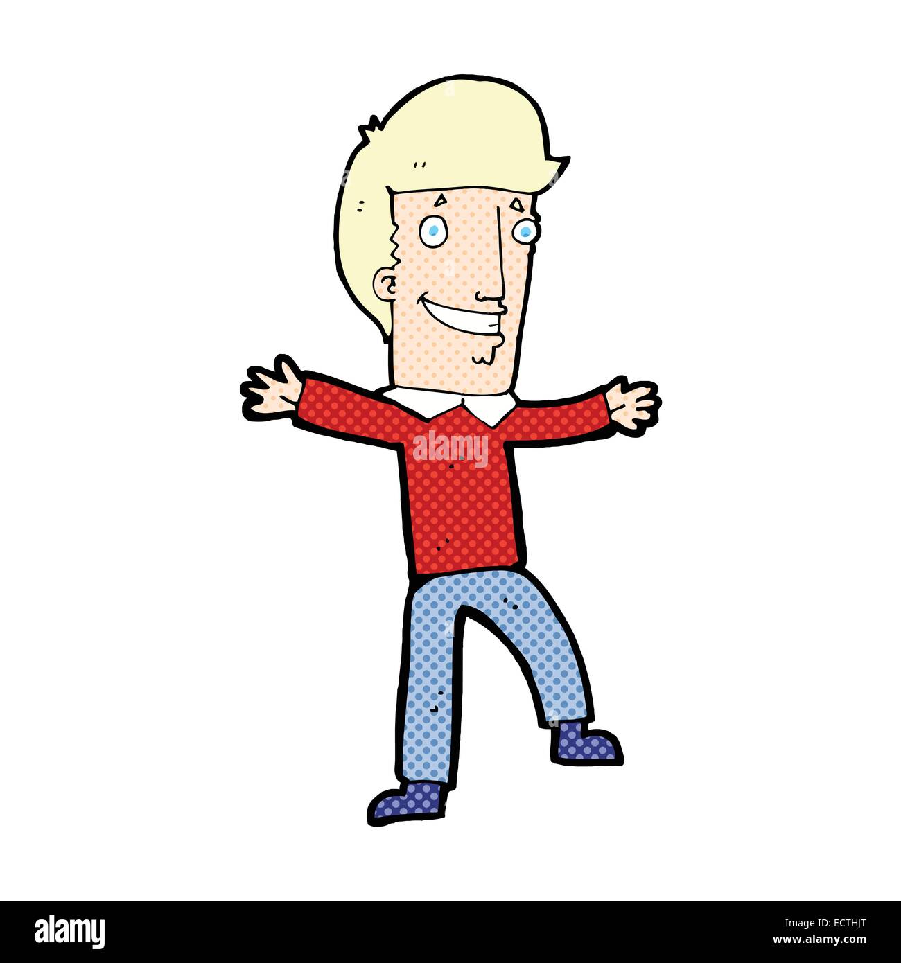 retro comic book style cartoon happy man Stock Vector Image & Art - Alamy