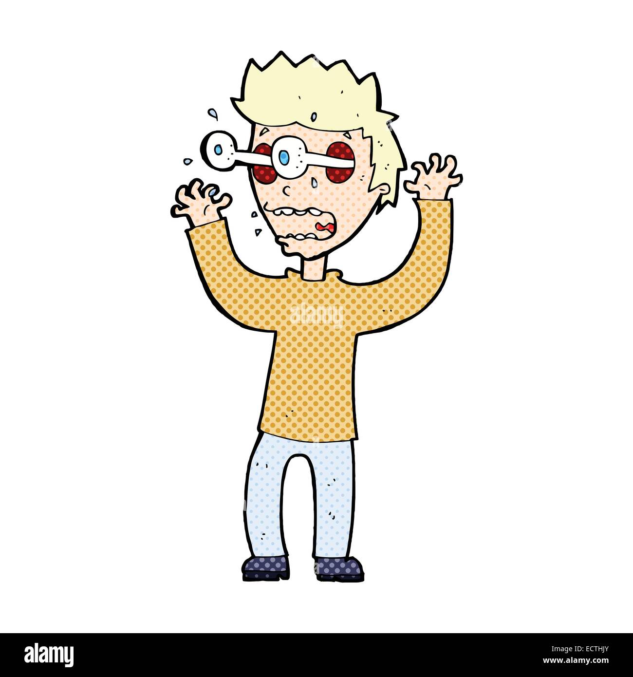 retro comic book style cartoon terrified man Stock Vector Image & Art ...