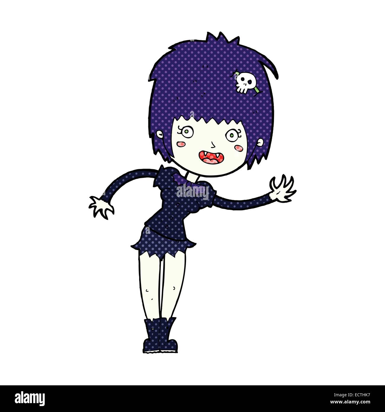 retro comic book style cartoon vampire girl Stock Vector Image & Art ...