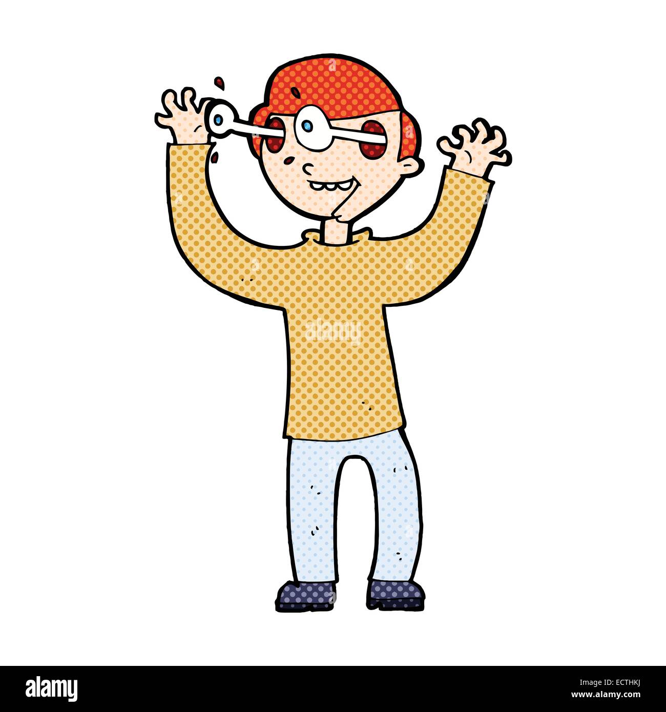 retro comic book style cartoon man with eyes popping out of head Stock ...