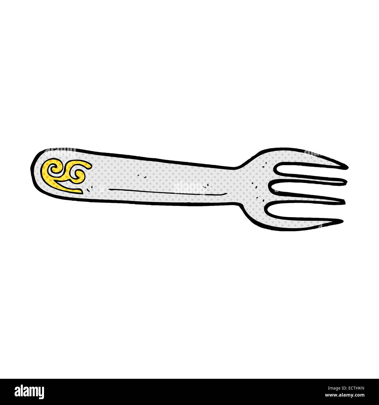 retro comic book style cartoon fork Stock Vector Image & Art - Alamy