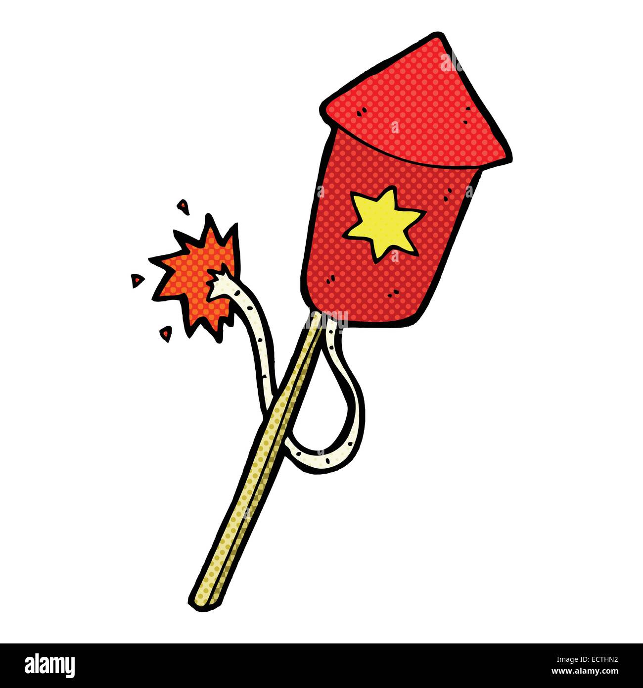 retro comic book style cartoon firework with burning fuse Stock Vector Image & Art - Alamy