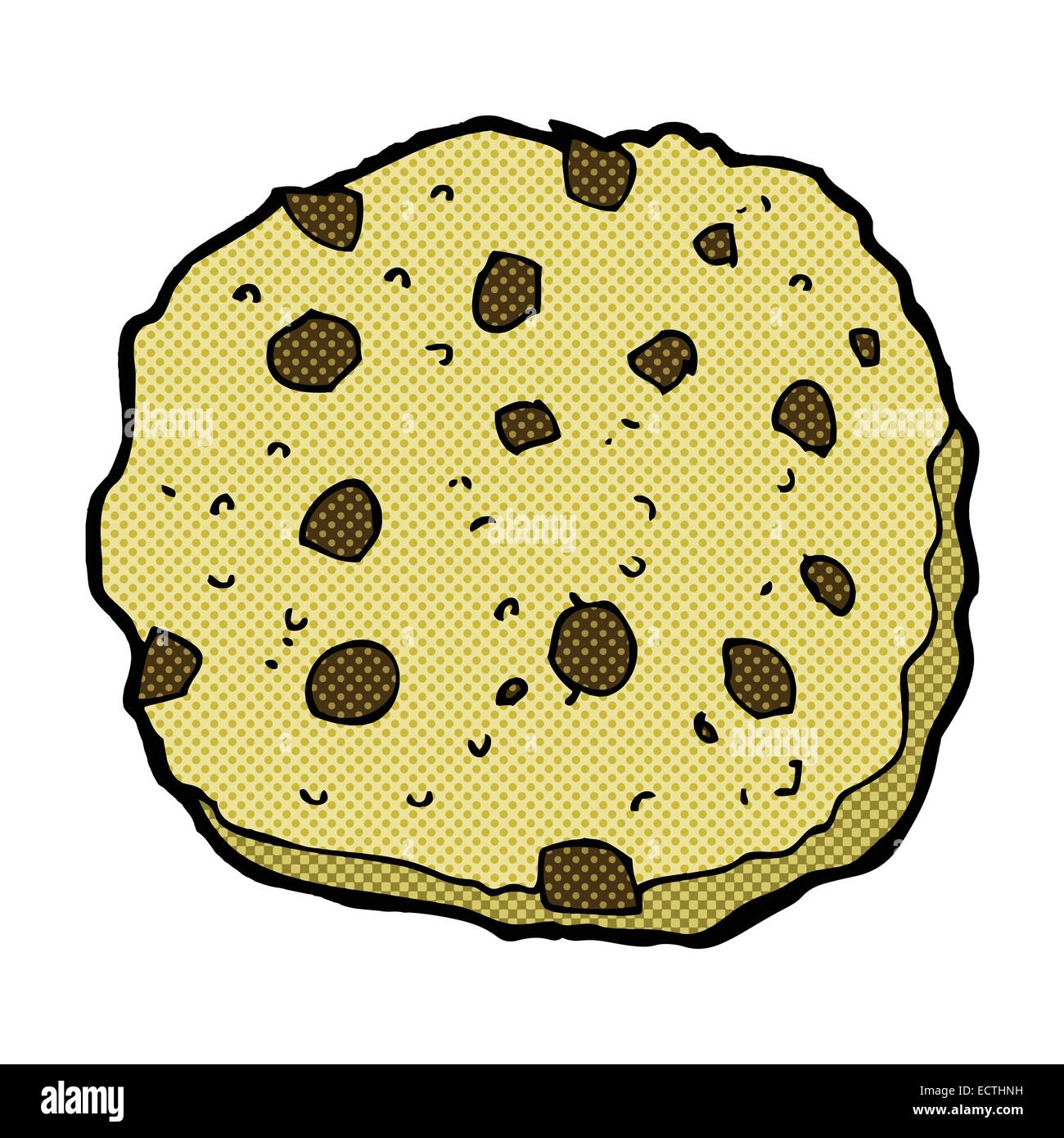 chocolate chip cookie retro comic book style cartoon Stock Vector Image ...