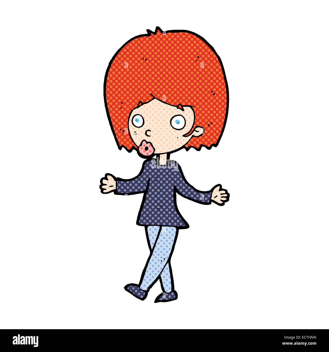 retro comic book style cartoon confused woman Stock Vector Image & Art ...