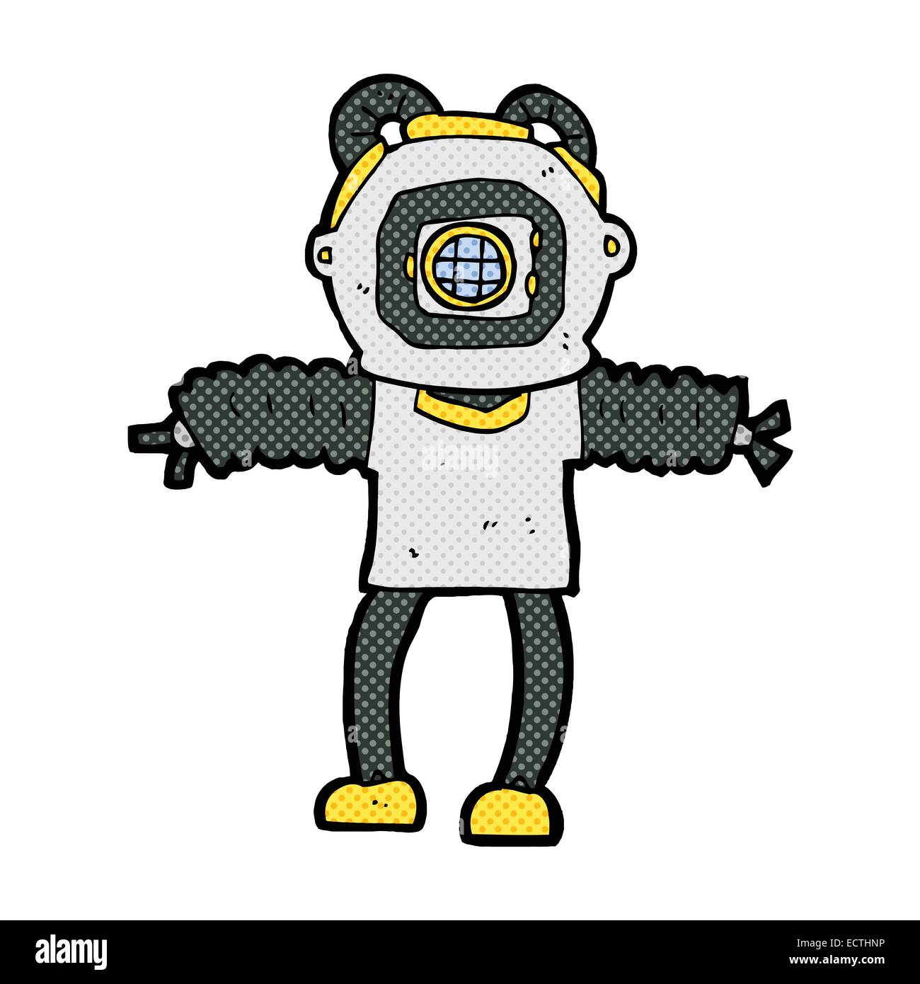 retro comic book style cartoon deep sea diver Stock Vector Image & Art ...