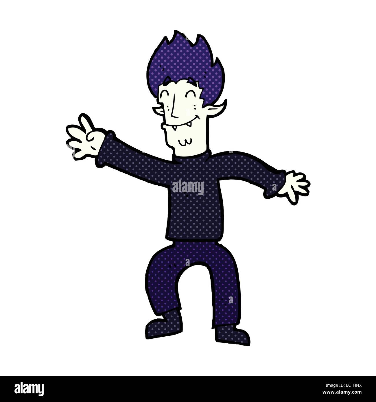 retro comic book style cartoon happy vampire man Stock Vector Image ...