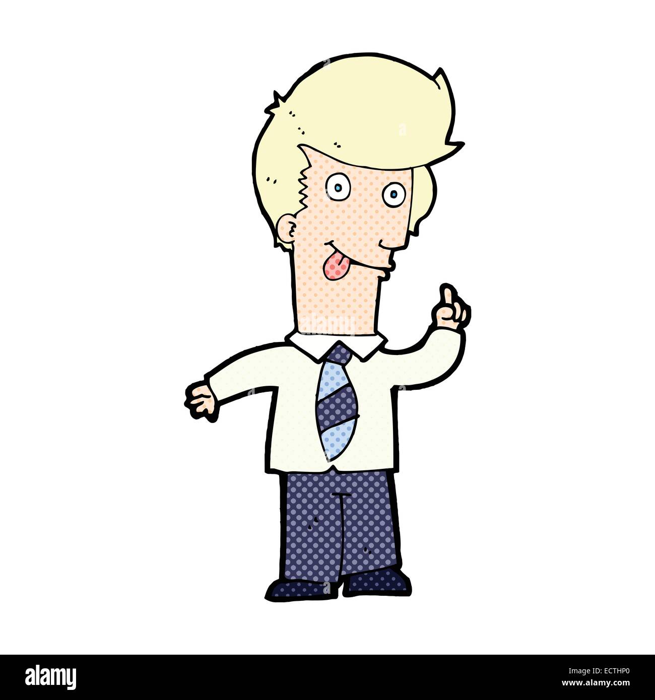 retro comic book style cartoon office man with crazy idea Stock Vector ...