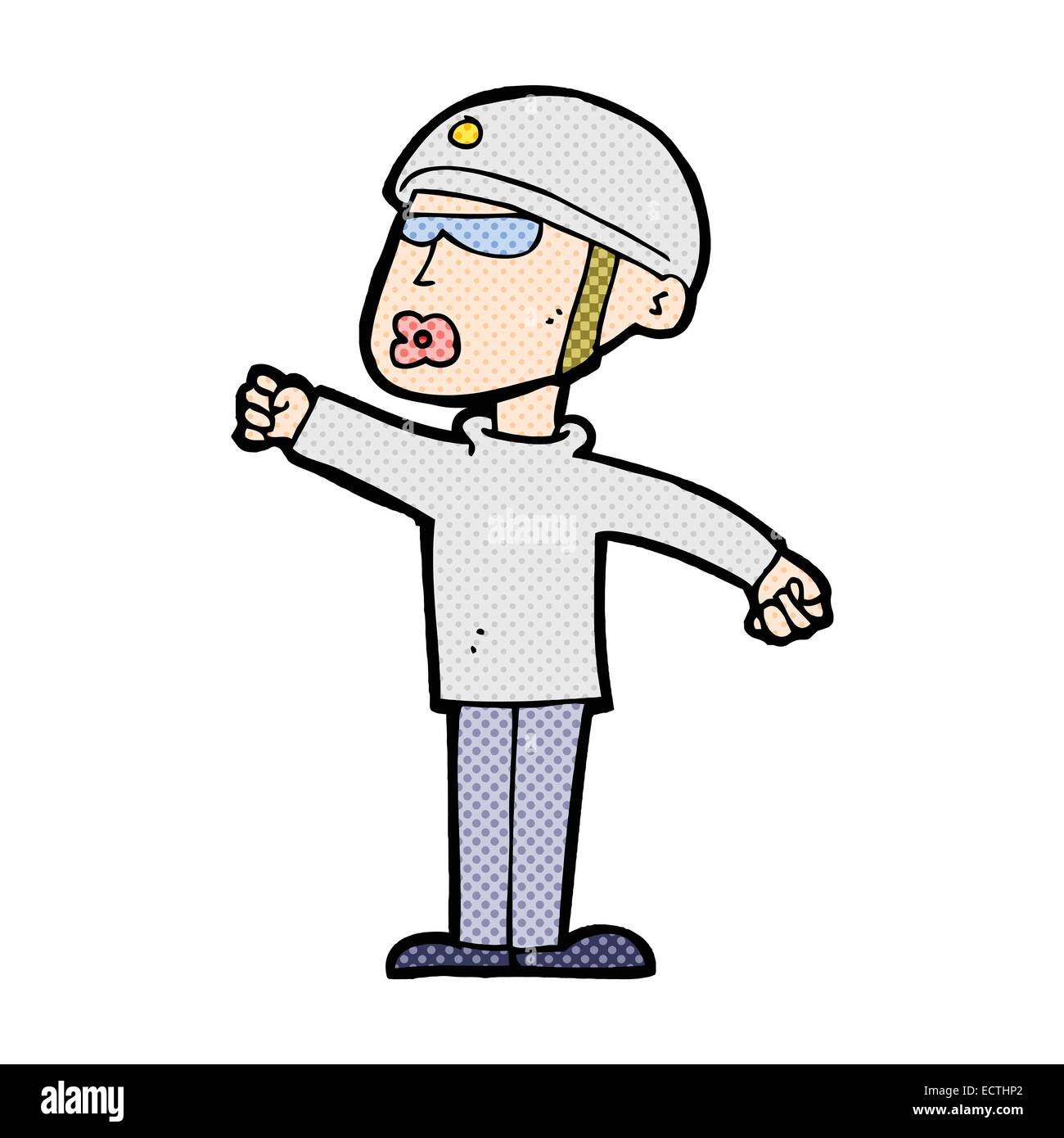 retro comic book style cartoon security guy Stock Vector Image & Art ...