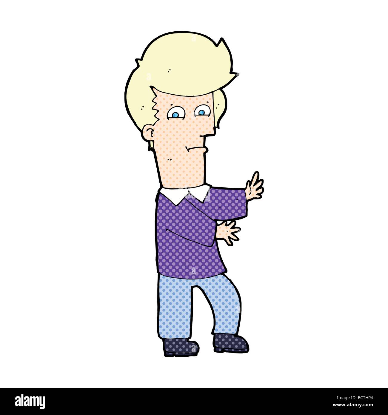 retro comic book style cartoon man gesturing wildly Stock Vector Image ...