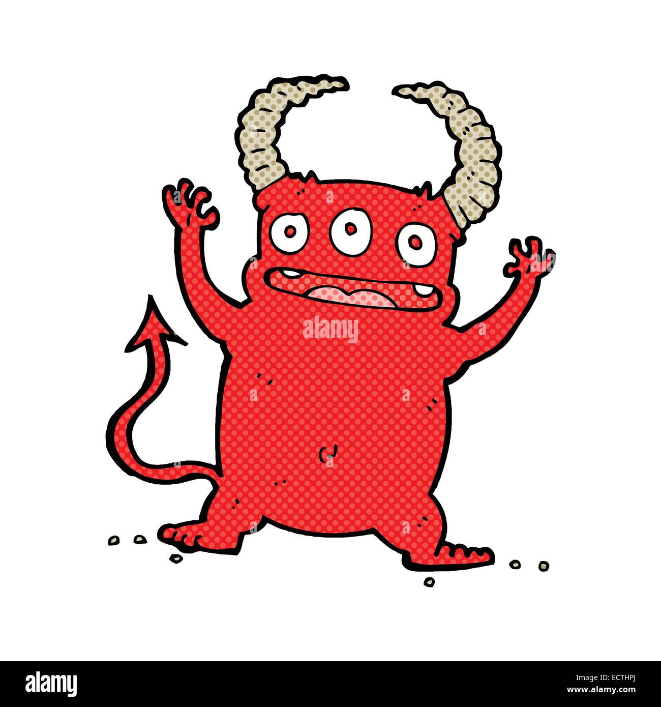 retro comic book style cartoon little devil Stock Vector Image & Art ...