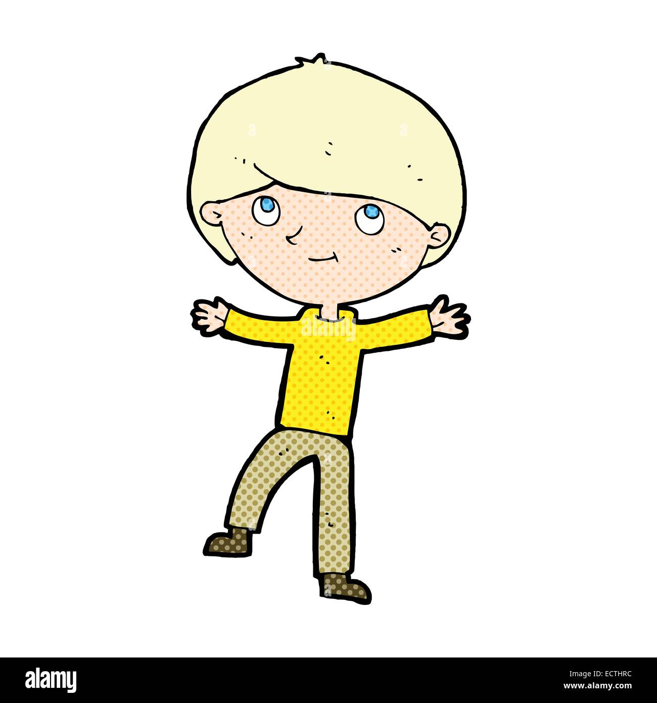 retro comic book style cartoon excited boy Stock Vector Image & Art - Alamy
