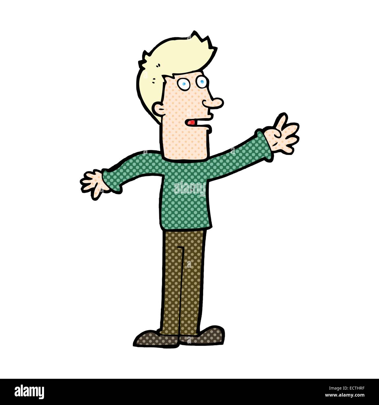 retro comic book style cartoon man reaching Stock Vector Image & Art ...