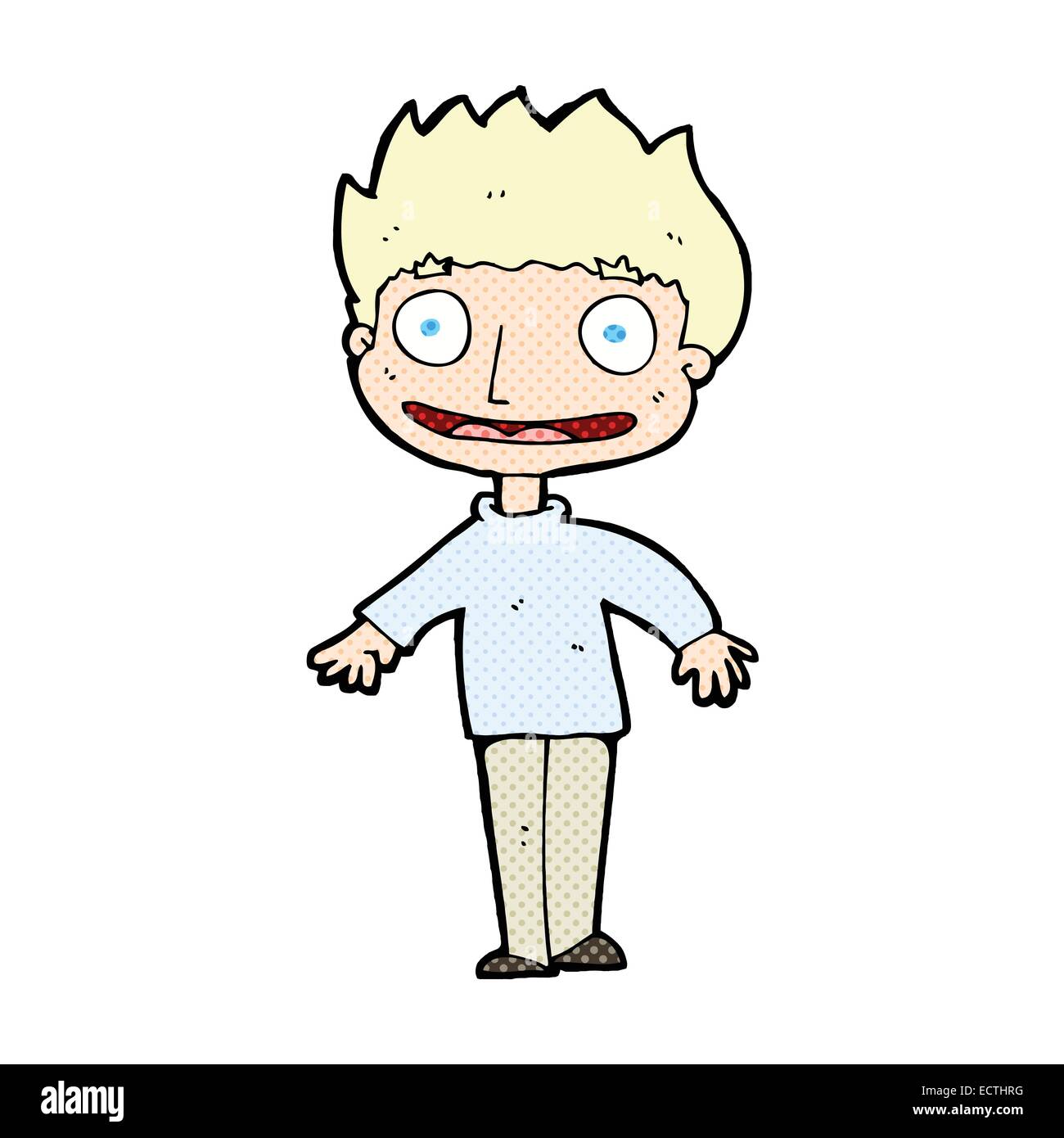 retro comic book style cartoon excited boy Stock Vector Image & Art - Alamy