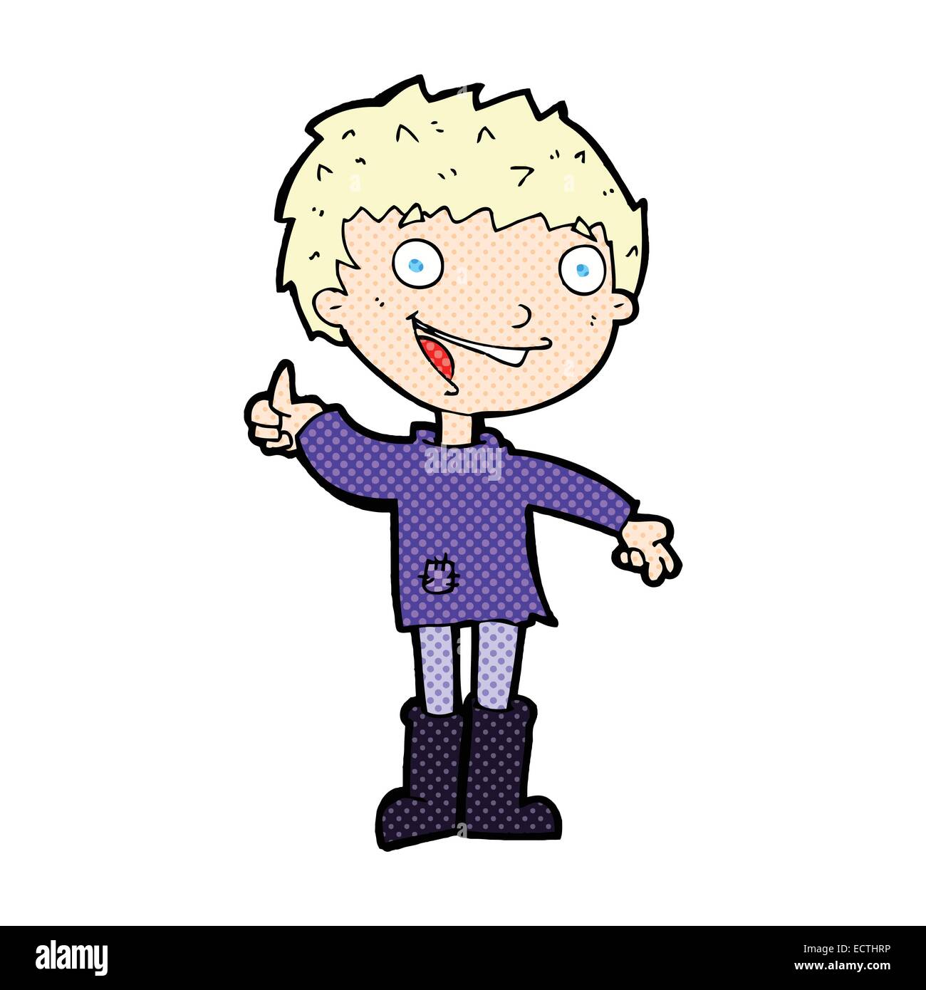 retro comic book style cartoon excited boy Stock Vector Image & Art - Alamy
