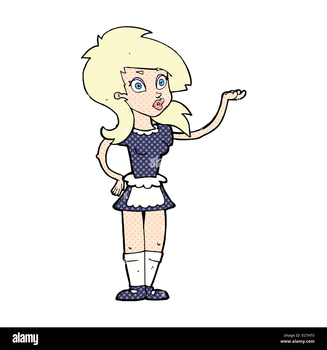 retro comic book style cartoon pretty waitress Stock Vector Image & Art ...