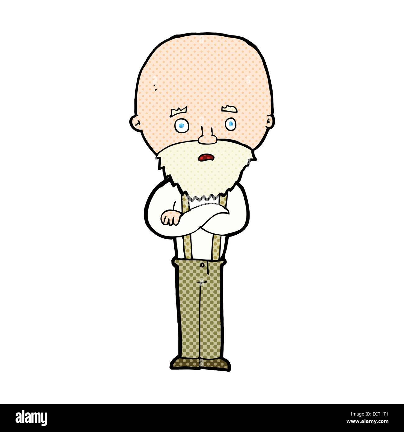 Cartoon style drawing worried man Cut Out Stock Images & Pictures - Alamy