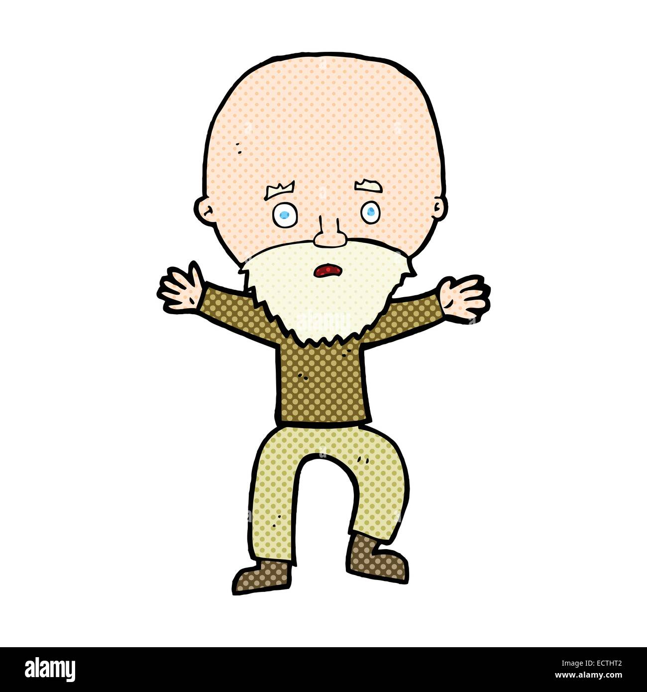 retro comic book style cartoon panicking old man Stock Vector Image ...