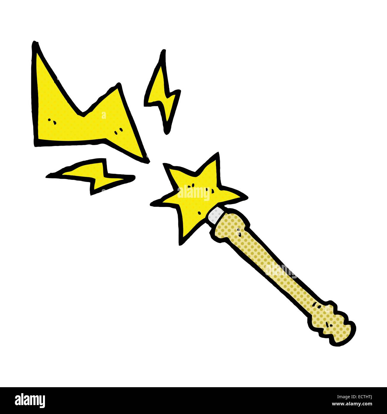 retro comic book style cartoon magic wand casting spell Stock Vector ...