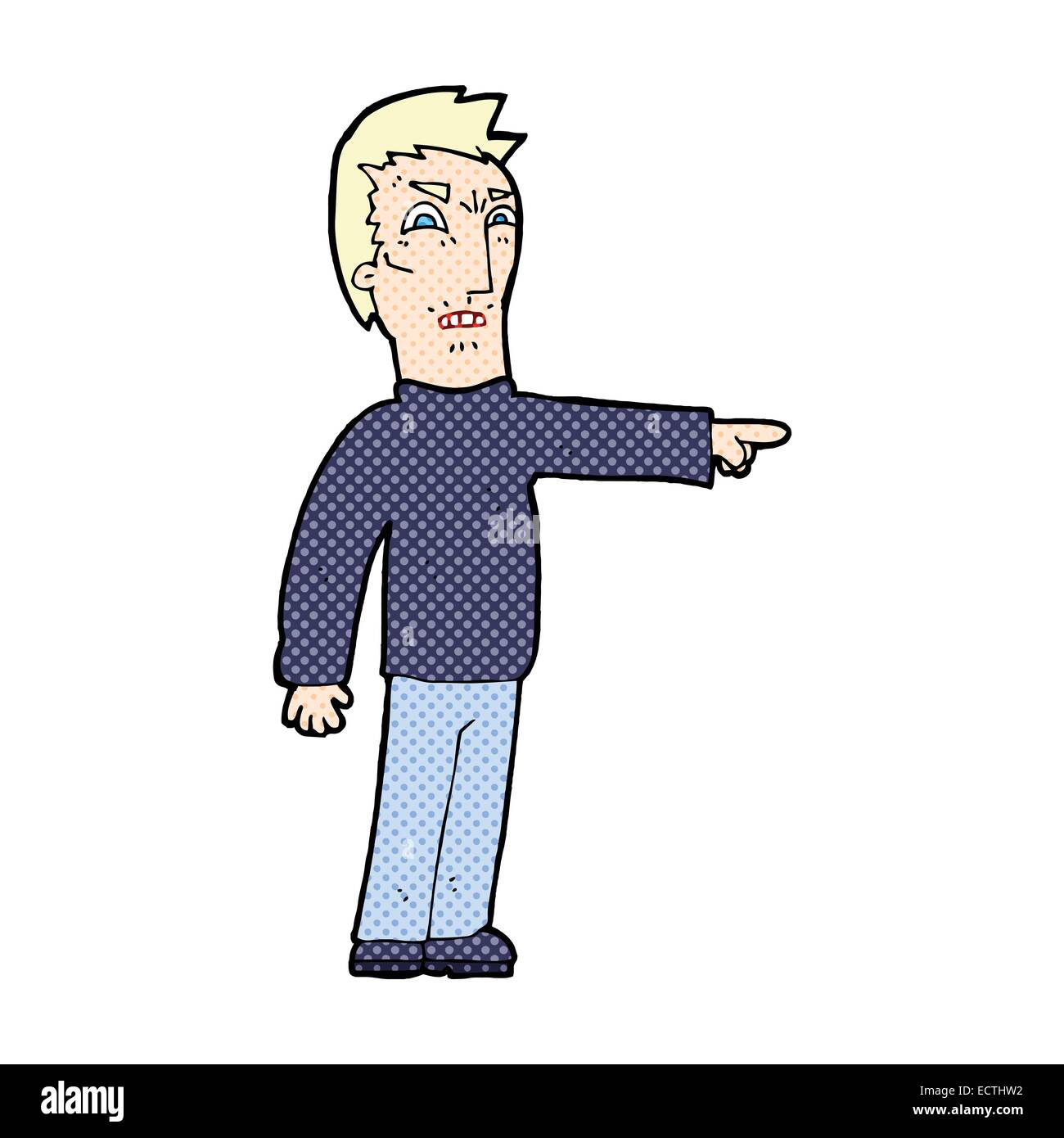retro comic book style cartoon angry man pointing Stock Vector Image ...
