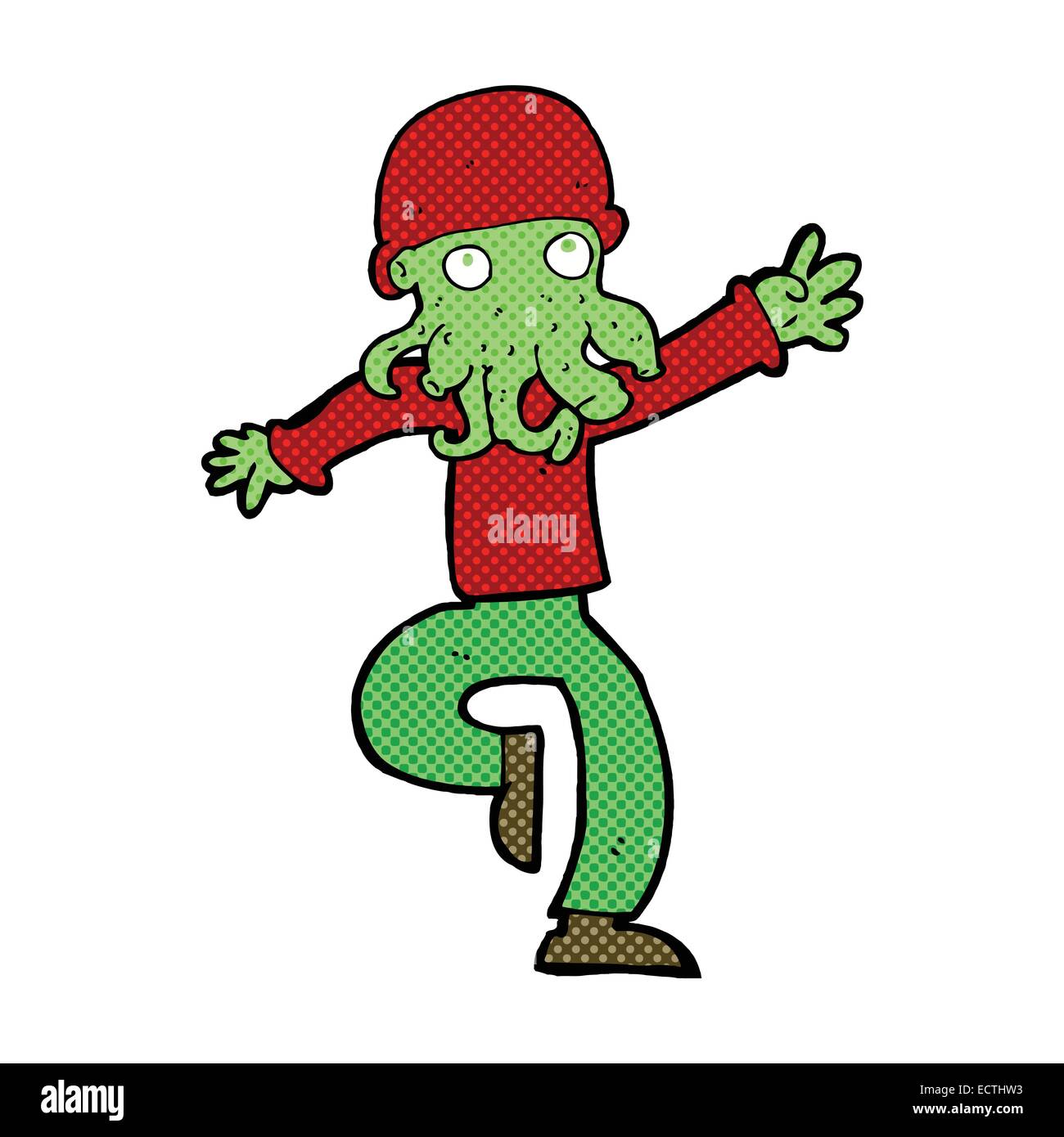 retro comic book style cartoon alien monster man Stock Vector Image ...