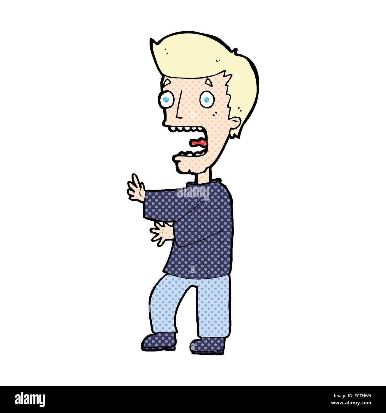 retro comic book style cartoon terrified man Stock Vector Image & Art ...