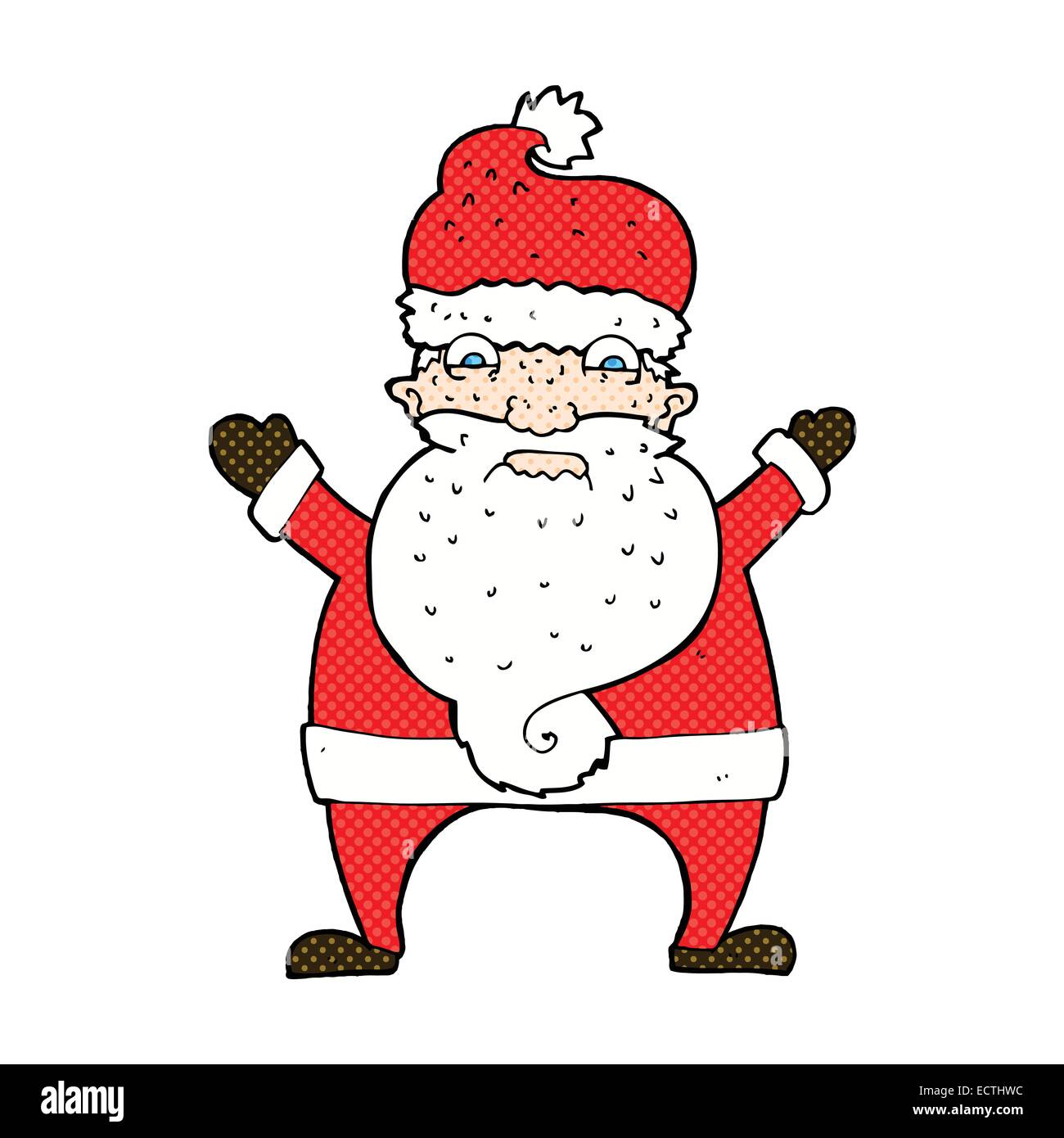retro comic book style cartoon stressed out santa Stock Vector Image ...