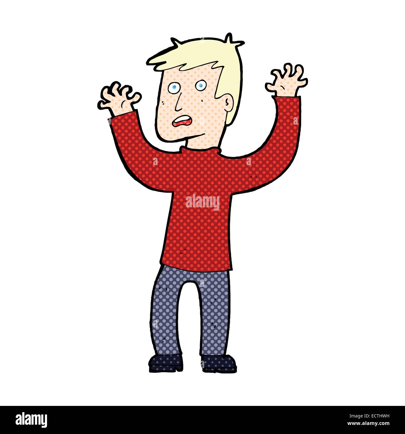 retro comic book style cartoon terrified man Stock Vector Image & Art ...