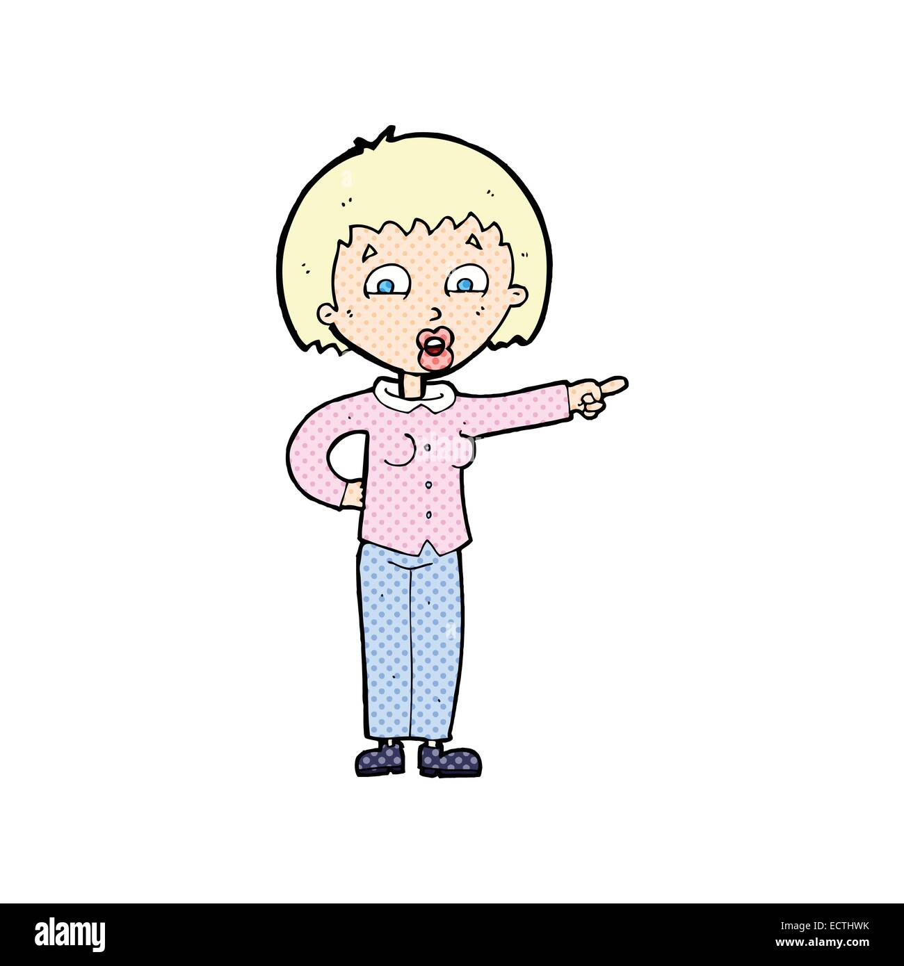 retro comic book style cartoon pointing woman Stock Vector Image & Art ...