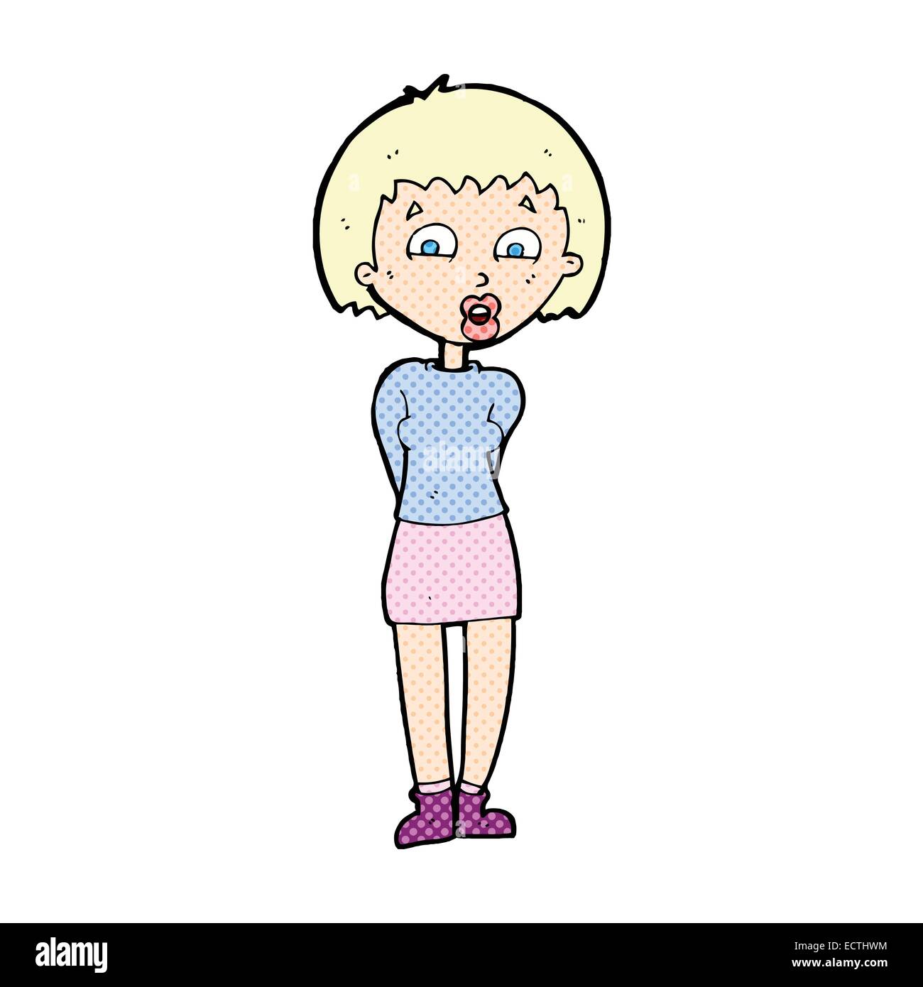 retro comic book style cartoon surprised woman Stock Vector Image & Art ...