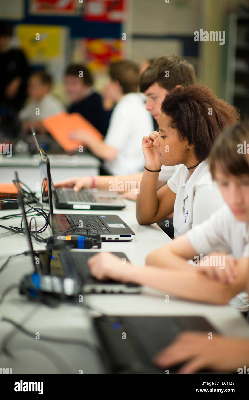 Secondary school education Wales UK: teenage school students pupils ...