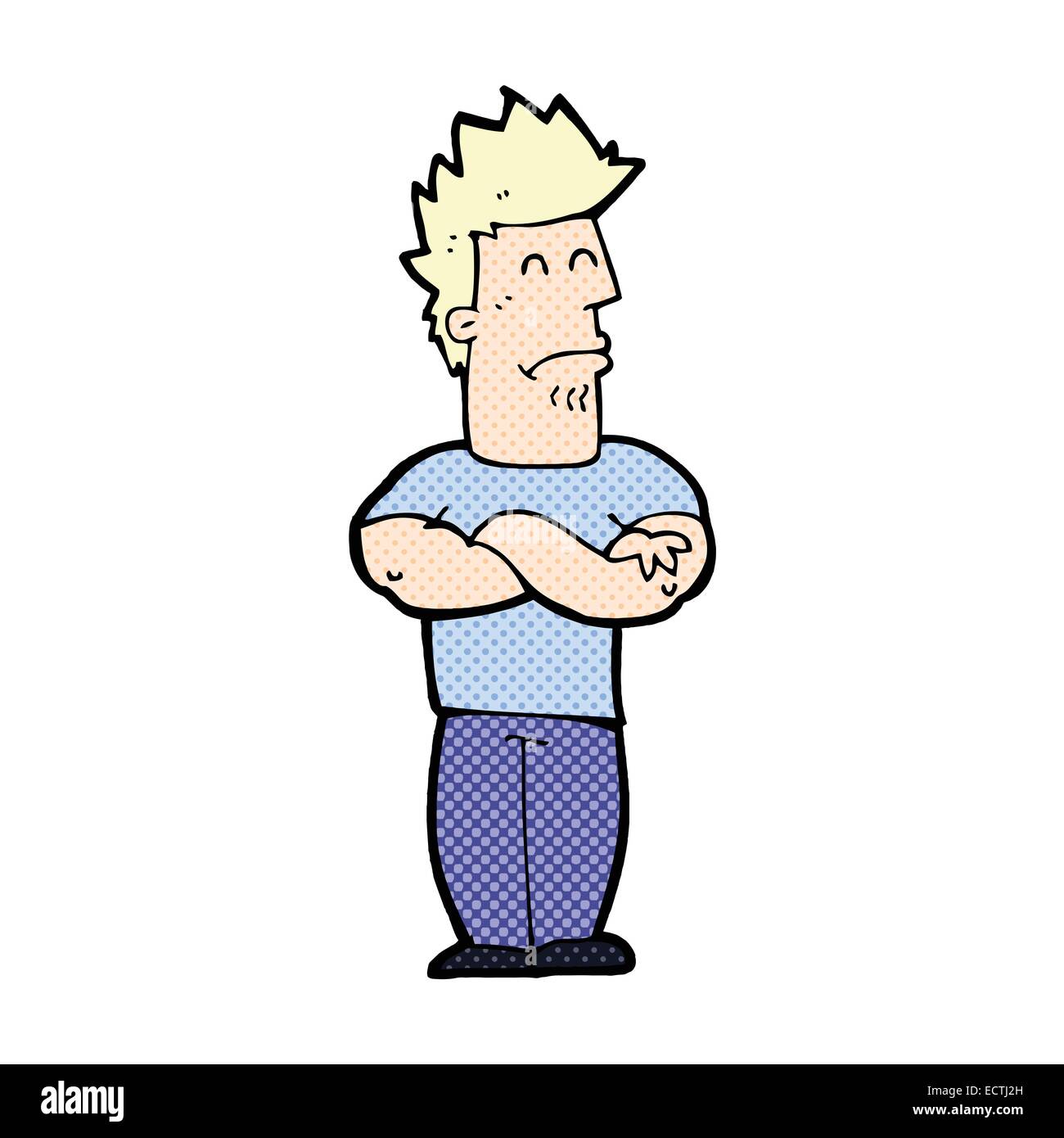 retro comic book style cartoon sulking man Stock Vector Image & Art - Alamy