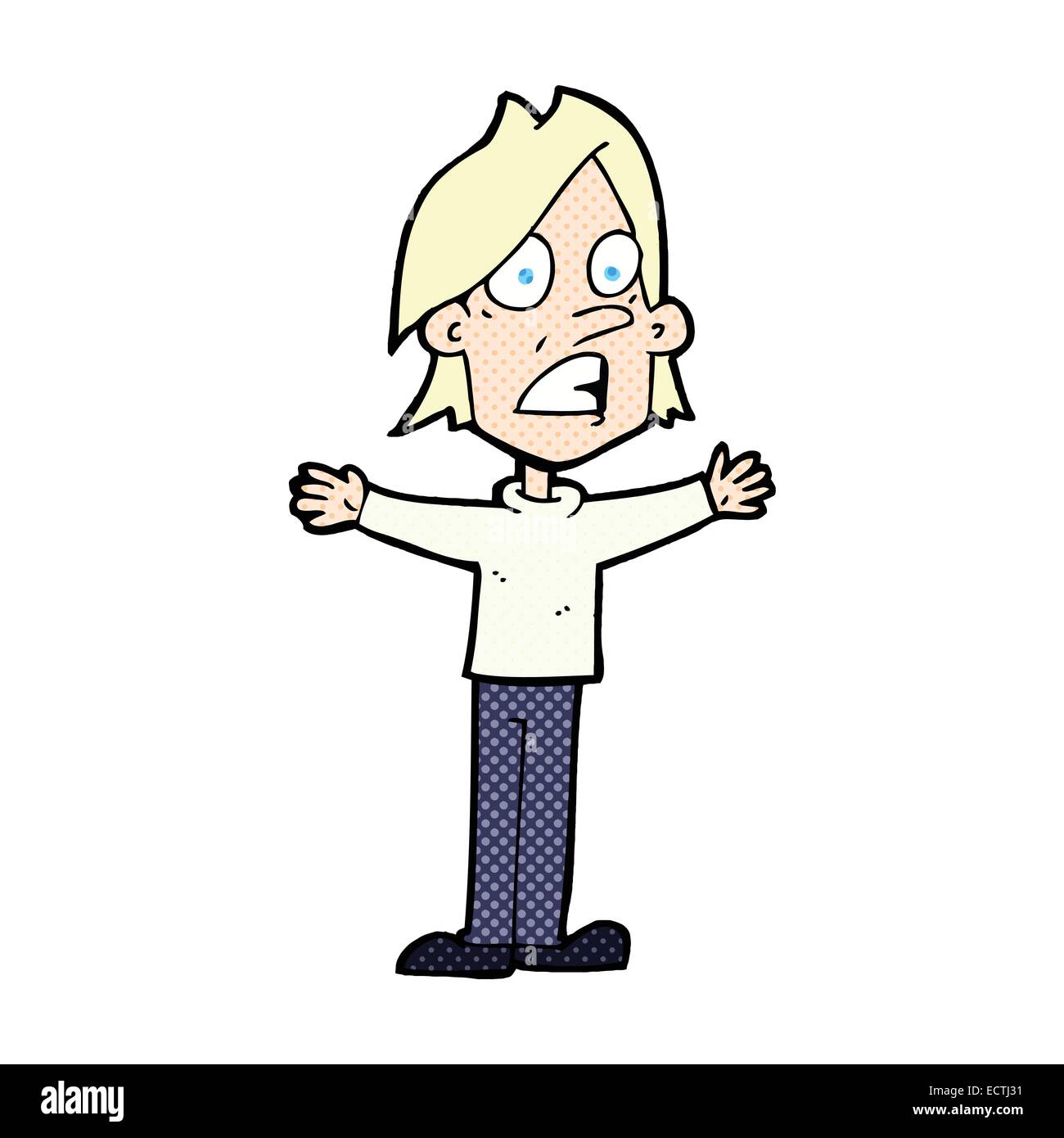 retro comic book style cartoon frightened man Stock Vector Image & Art ...