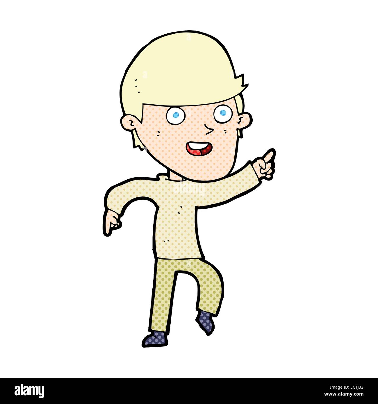 retro comic book style cartoon happy man Stock Vector Image & Art - Alamy