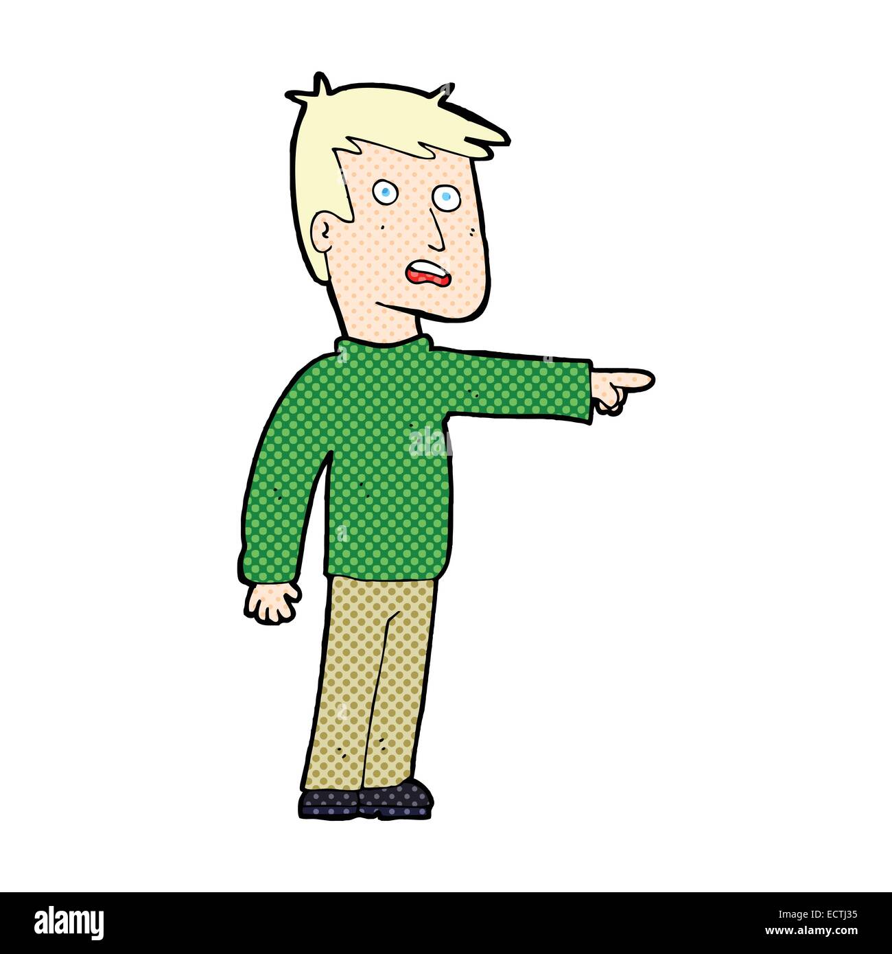 retro comic book style cartoon pointing man Stock Vector Image & Art ...