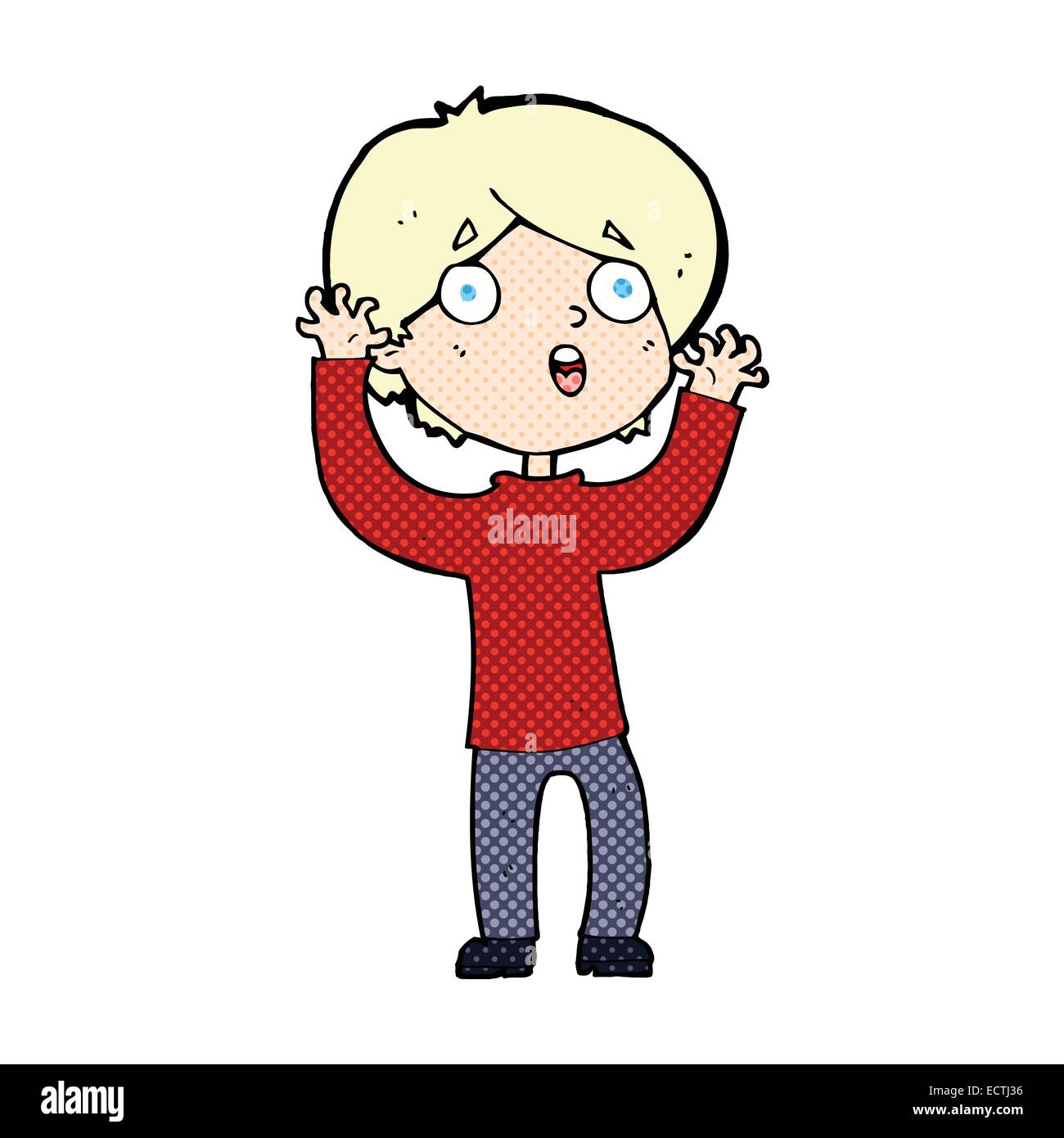 retro comic book style cartoon frightened man Stock Vector Image & Art ...