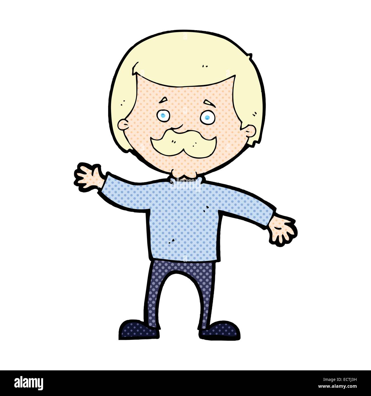 retro comic book style cartoon dad waving Stock Vector Image & Art - Alamy