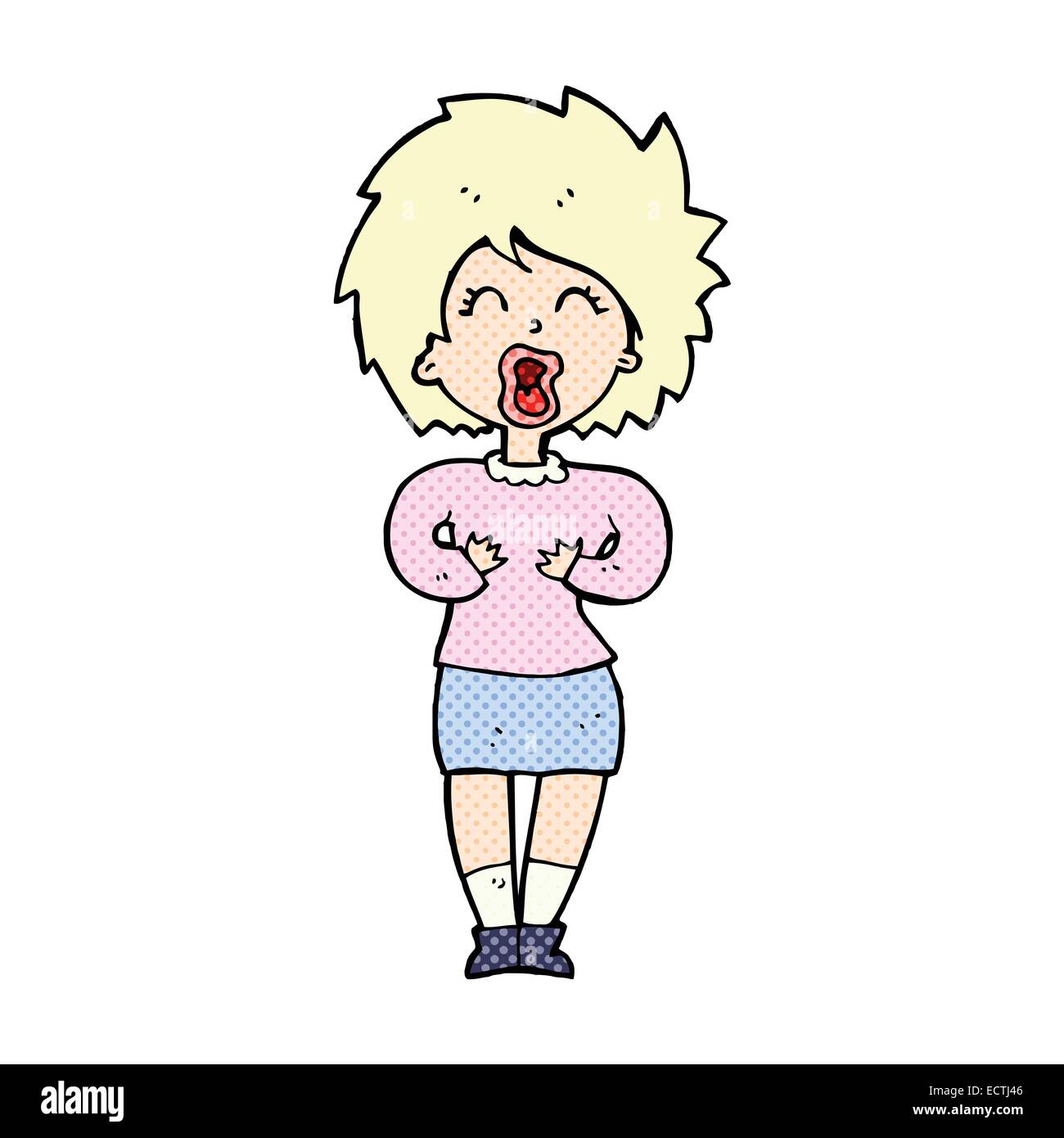 retro comic book style cartoon screaming woman Stock Vector Image & Art ...