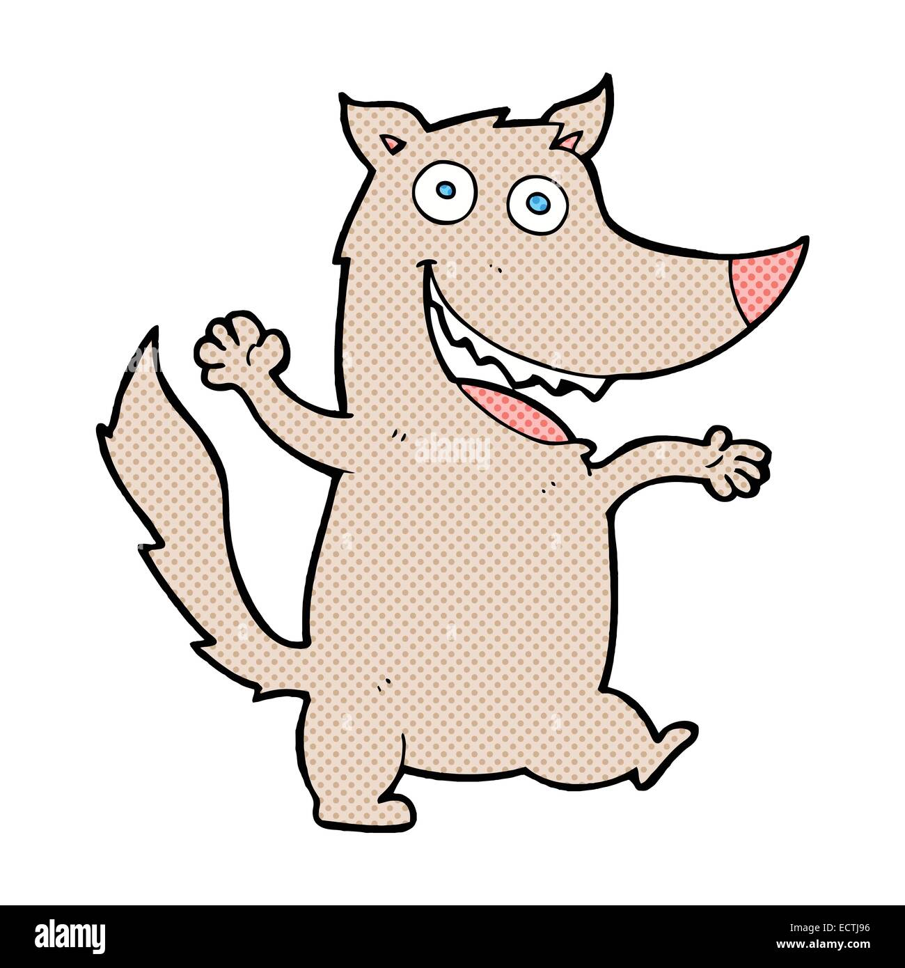 retro comic book style cartoon happy wolf Stock Vector Image & Art - Alamy