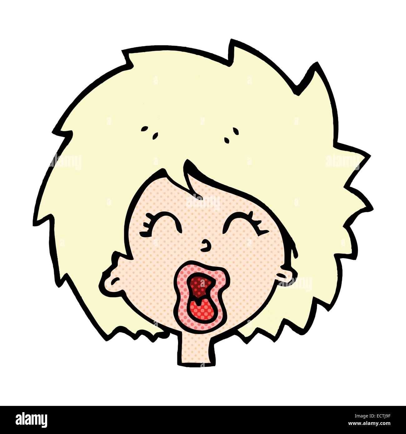 retro comic book style cartoon woman screaming Stock Vector Image & Art ...