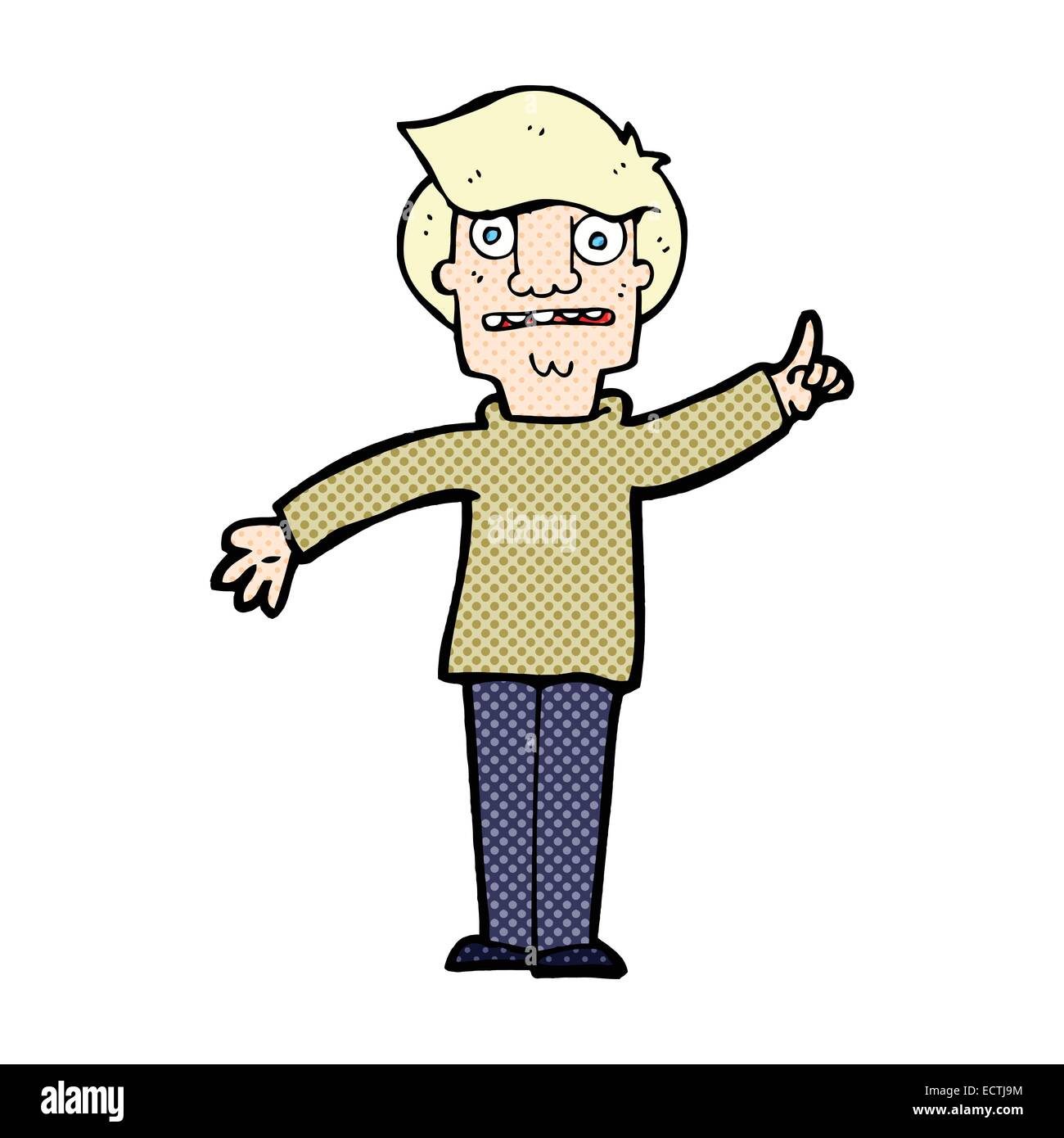 retro comic book style cartoon man asking question Stock Vector Image ...