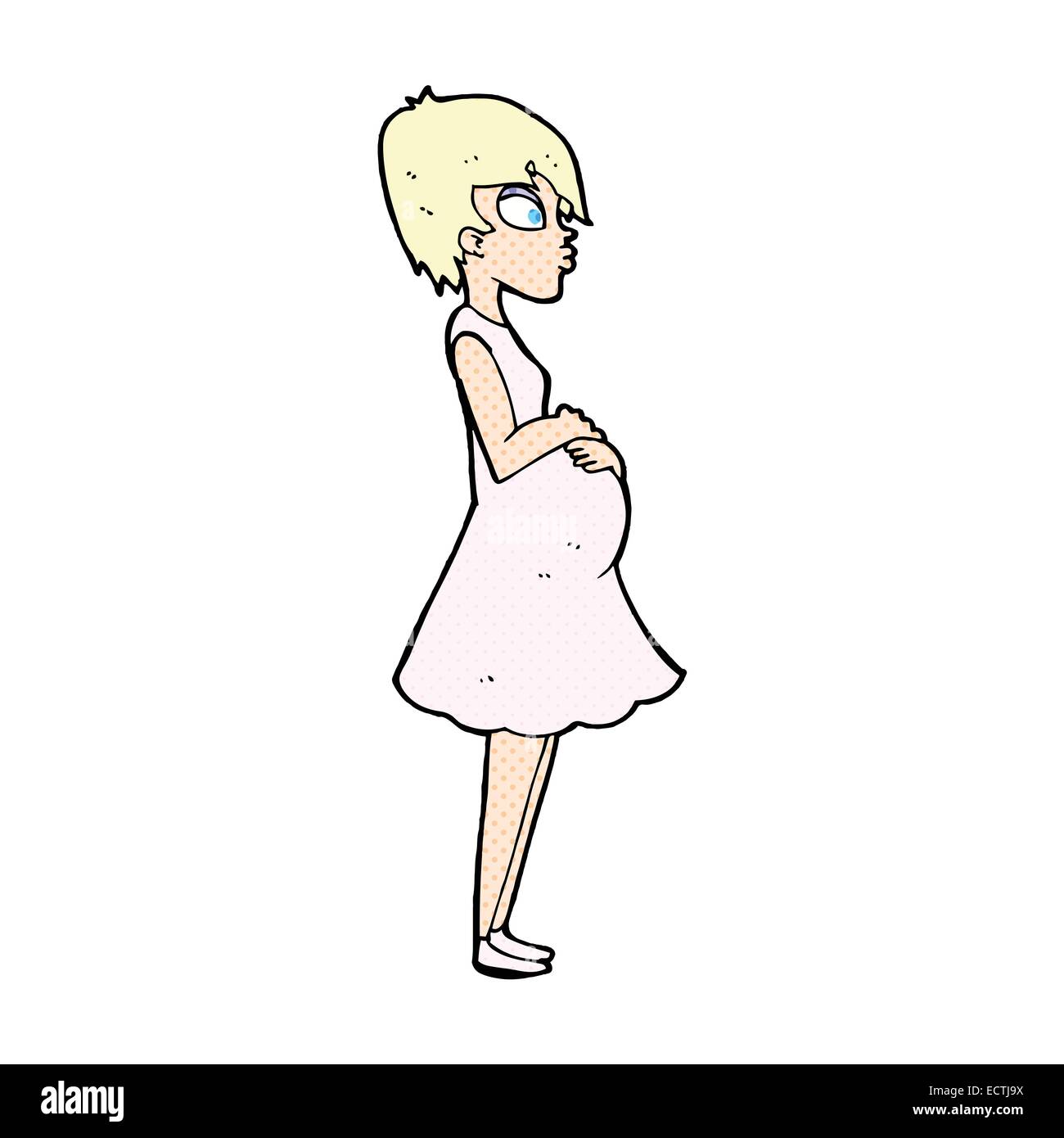 retro comic book style cartoon pregnant woman Stock Vector Image & Art ...