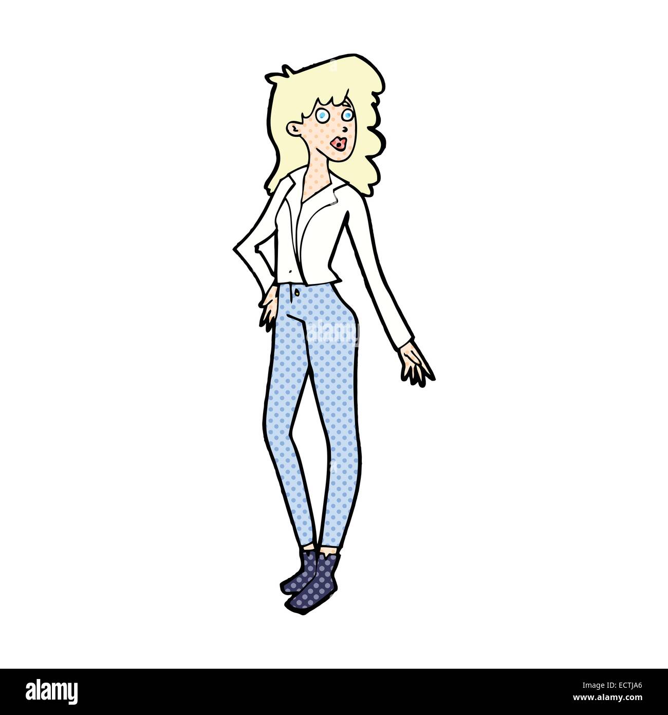 retro comic book style cartoon pretty woman Stock Vector Image & Art ...