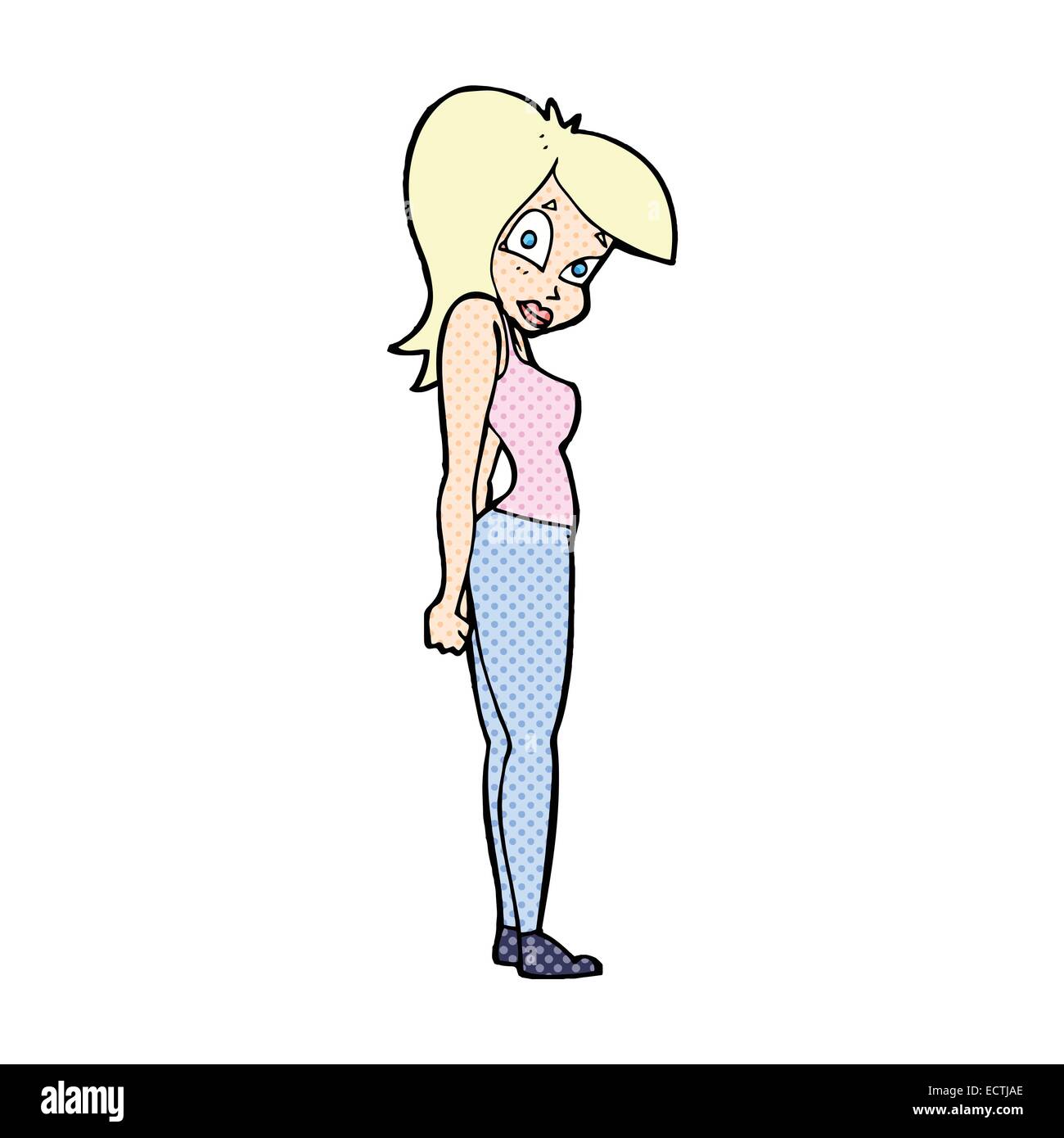 retro comic book style cartoon pretty woman Stock Vector Image & Art ...