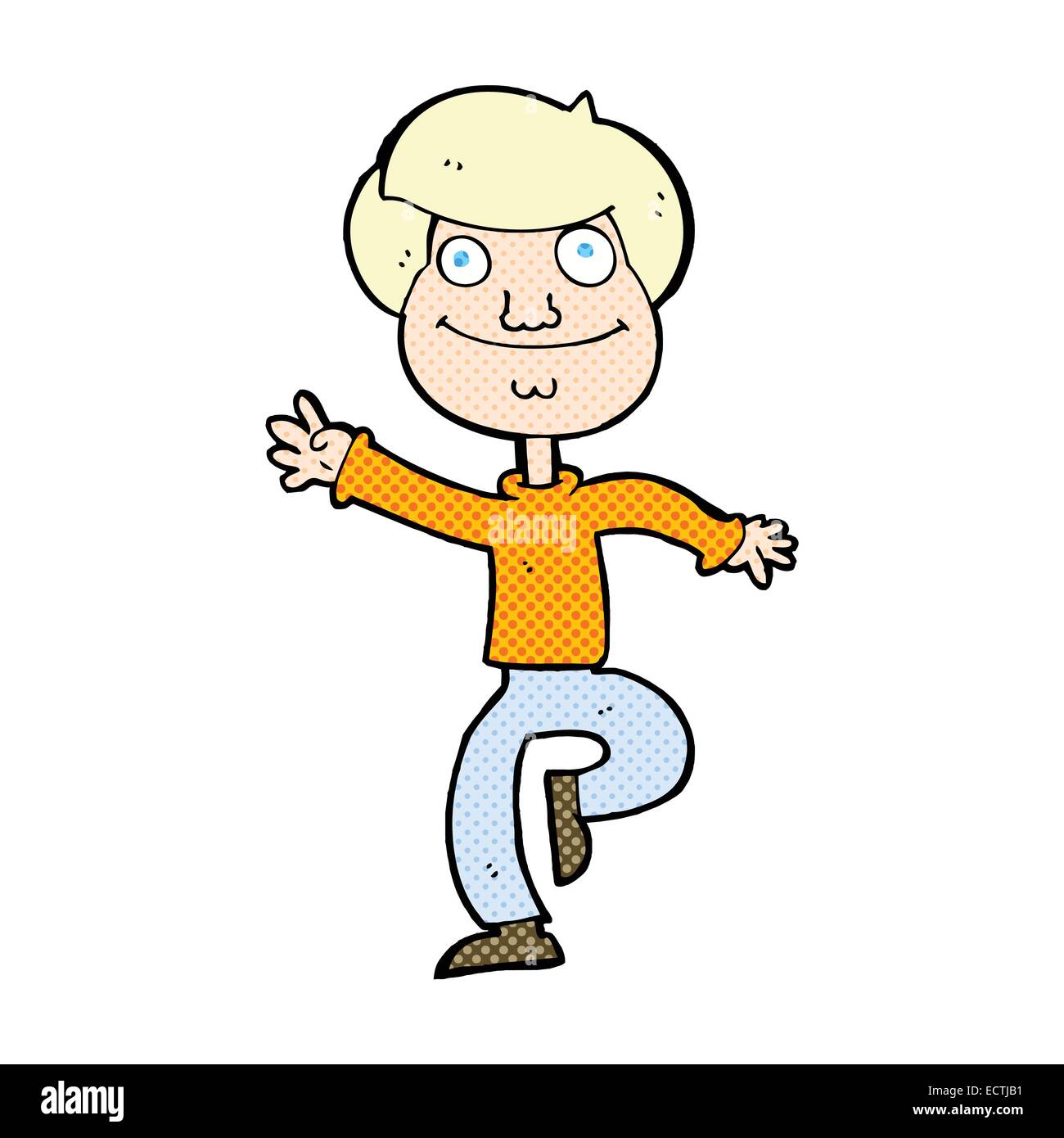 retro comic book style cartoon dancing man Stock Vector Image & Art - Alamy