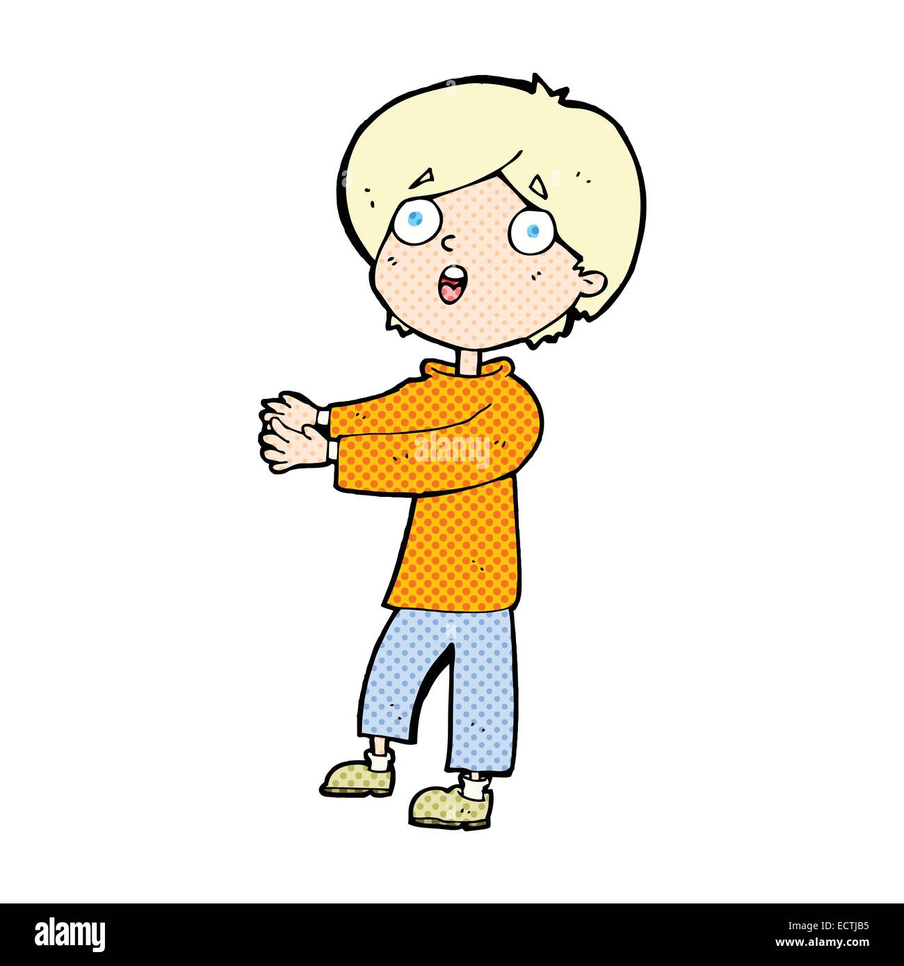 retro comic book style cartoon shocked boy Stock Vector Image & Art - Alamy
