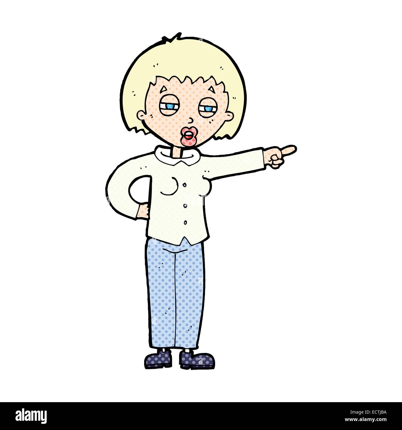 retro comic book style cartoon woman telling off Stock Vector Image ...